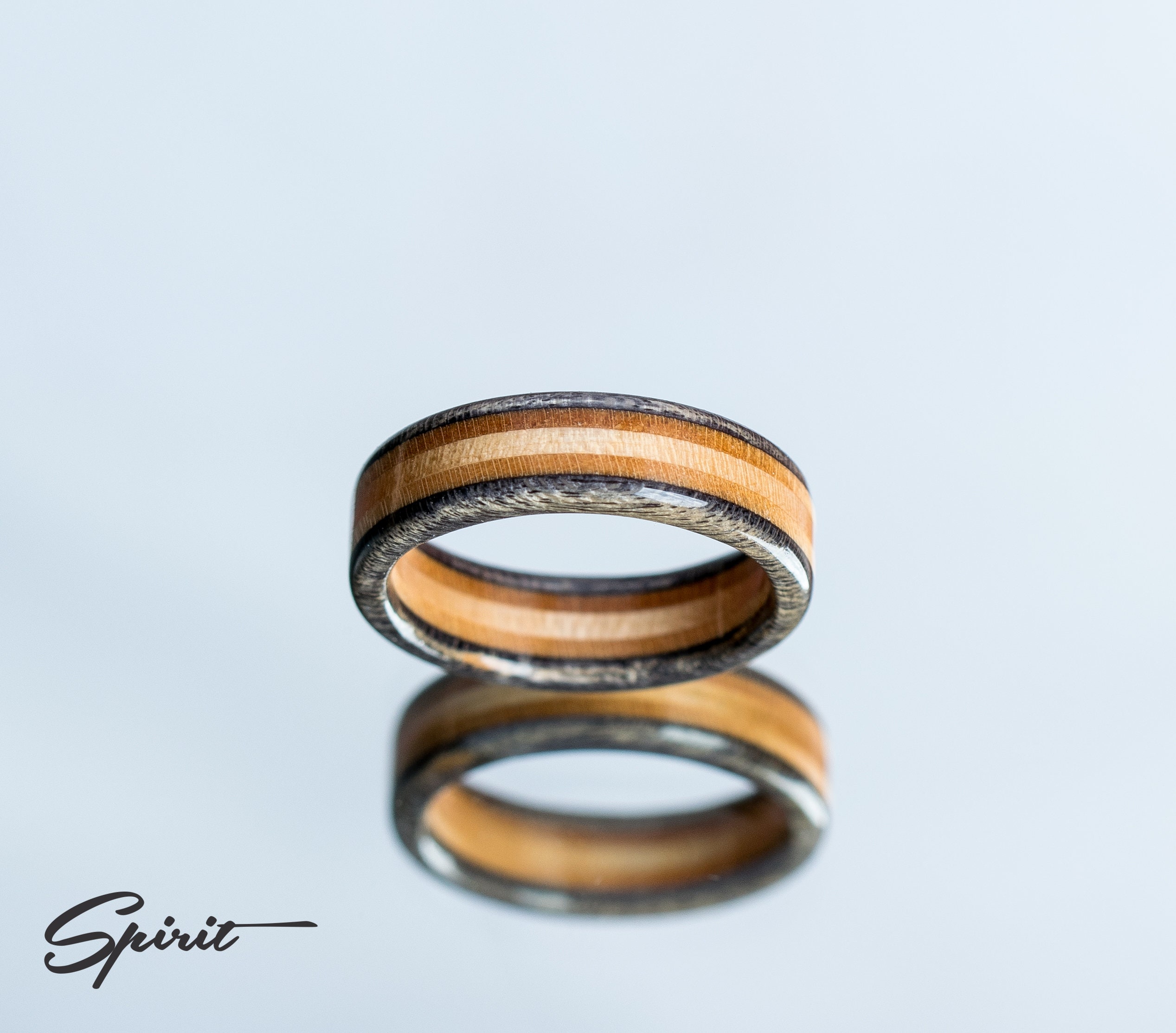 Skateboard Ring Gray Wooden Ring Wooden Bands Wood Ring - Etsy