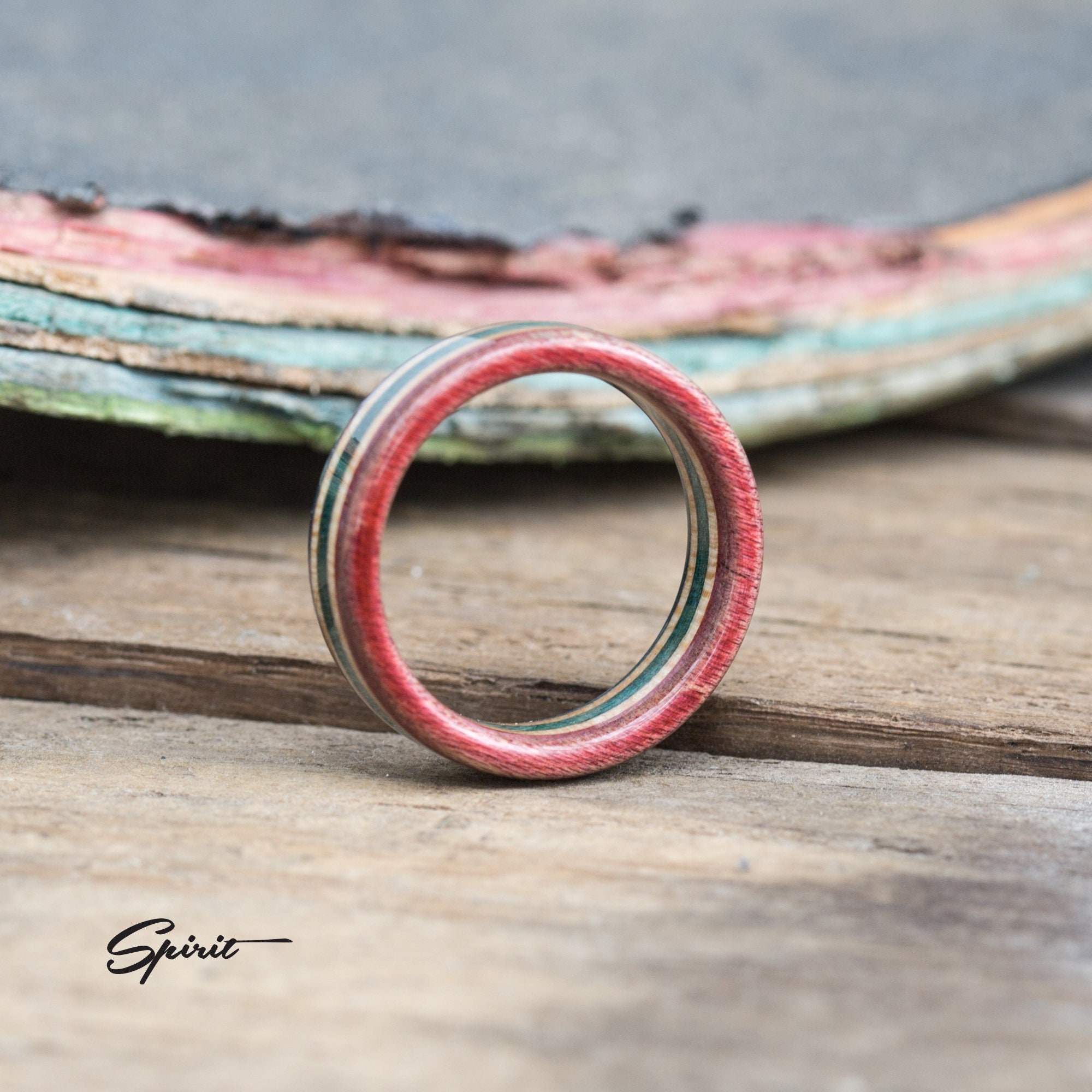 Wooden Ring Skateboard Ring Wedding Bands Anniversary | Etsy