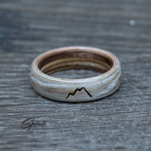Forest Landscape Tungsten Ring Mens Wedding Band Wood Ring | Etsy