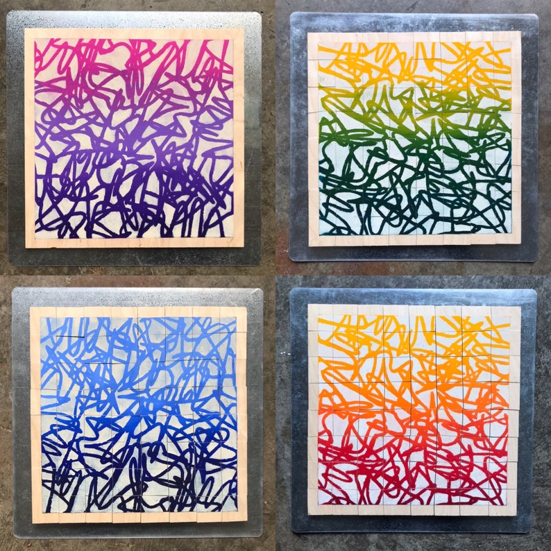 Puzzle Blue Ombre Tangled Mess Jigsaw Puzzle and Puzzle Board ...