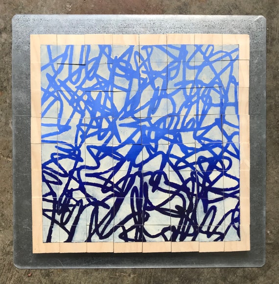 Puzzle Blue Ombre Tangled Mess Jigsaw Puzzle and Puzzle | Etsy