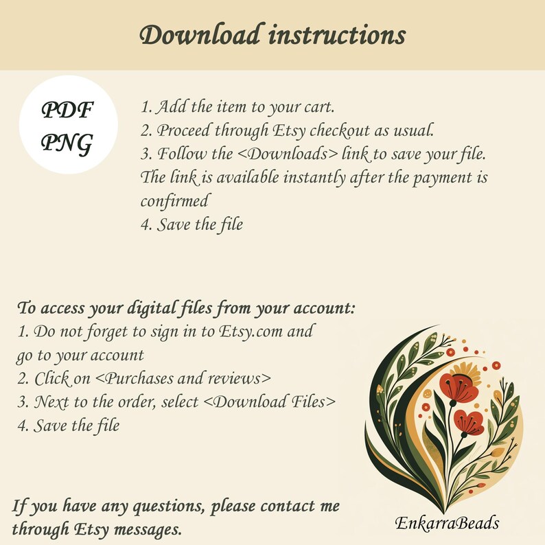 DIY Beaded Necklace Graph Template - Instant Download PNG, PDF - Etsy