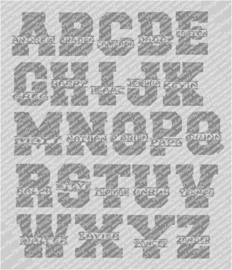 Masculine Monogram Name Vinyl Decal Split Letter Initial - Etsy