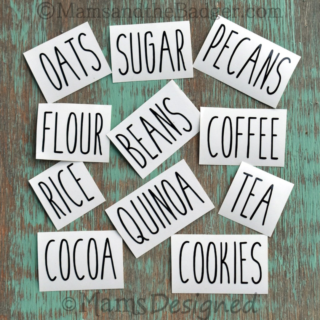 Kitchen Canister Decals, Pantry Labels, Kitchen Organization, Pantry ...