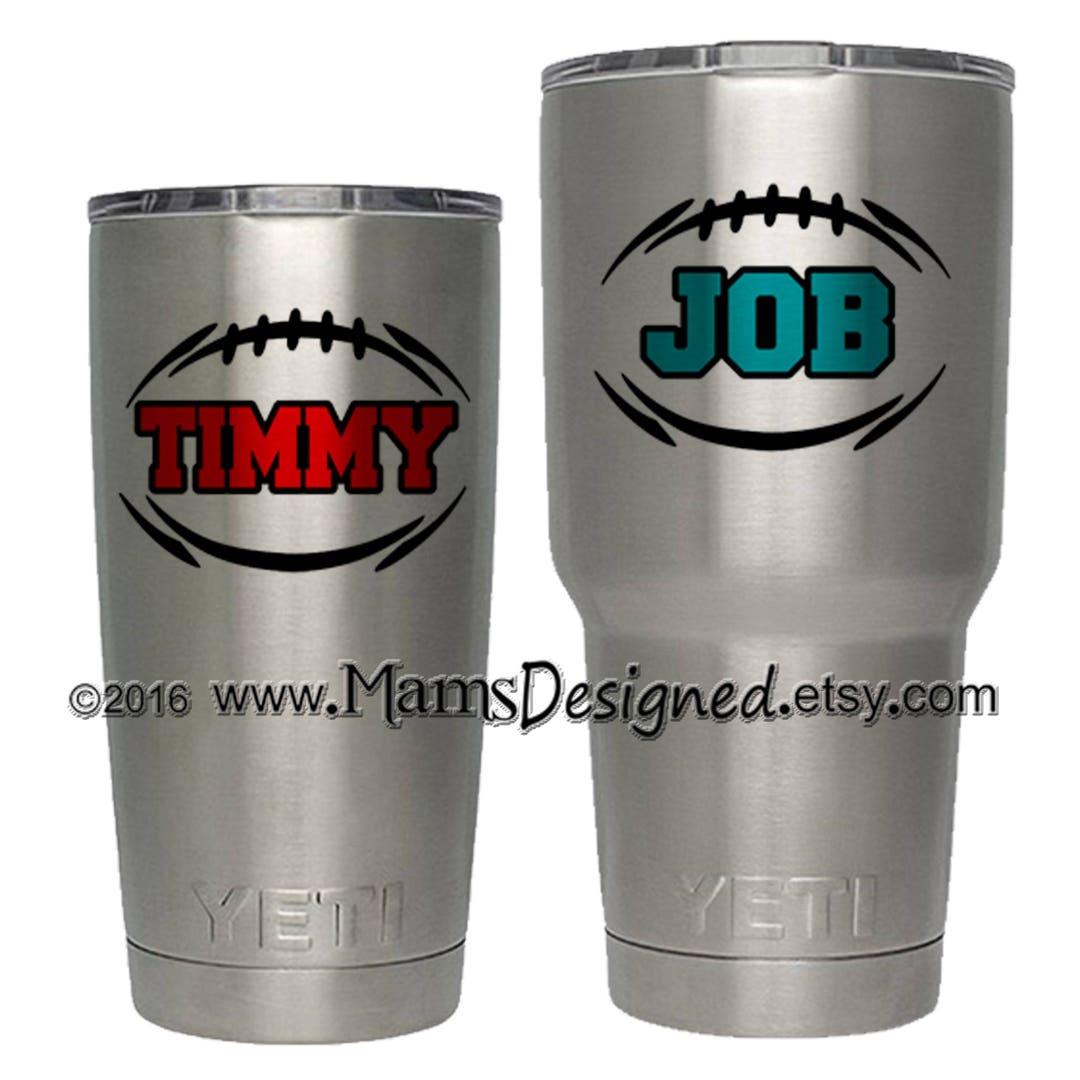 Football Vinyl Decal, Sports Name Sticker, Personalized Decal, for Cup ...