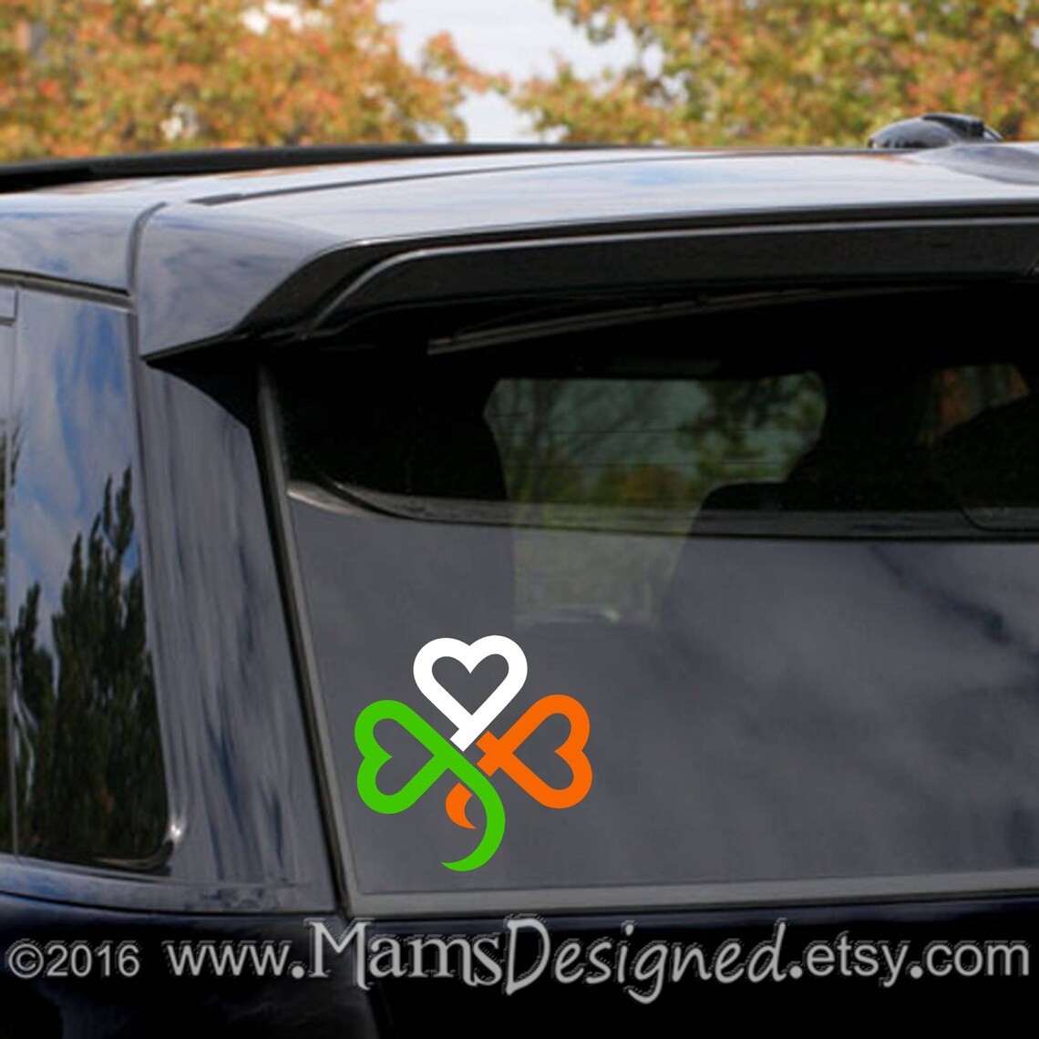 Shamrock Heart Decal Irish Flag Decal Celtic Knot Vinyl - Etsy