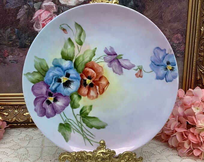 Gorgeous Artist Signed Hand Painted Pansy Plate Circa 1988. - Etsy