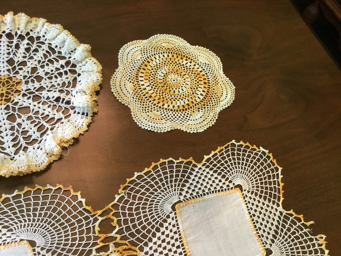 Set of Three Hand Made Doilies - Etsy
