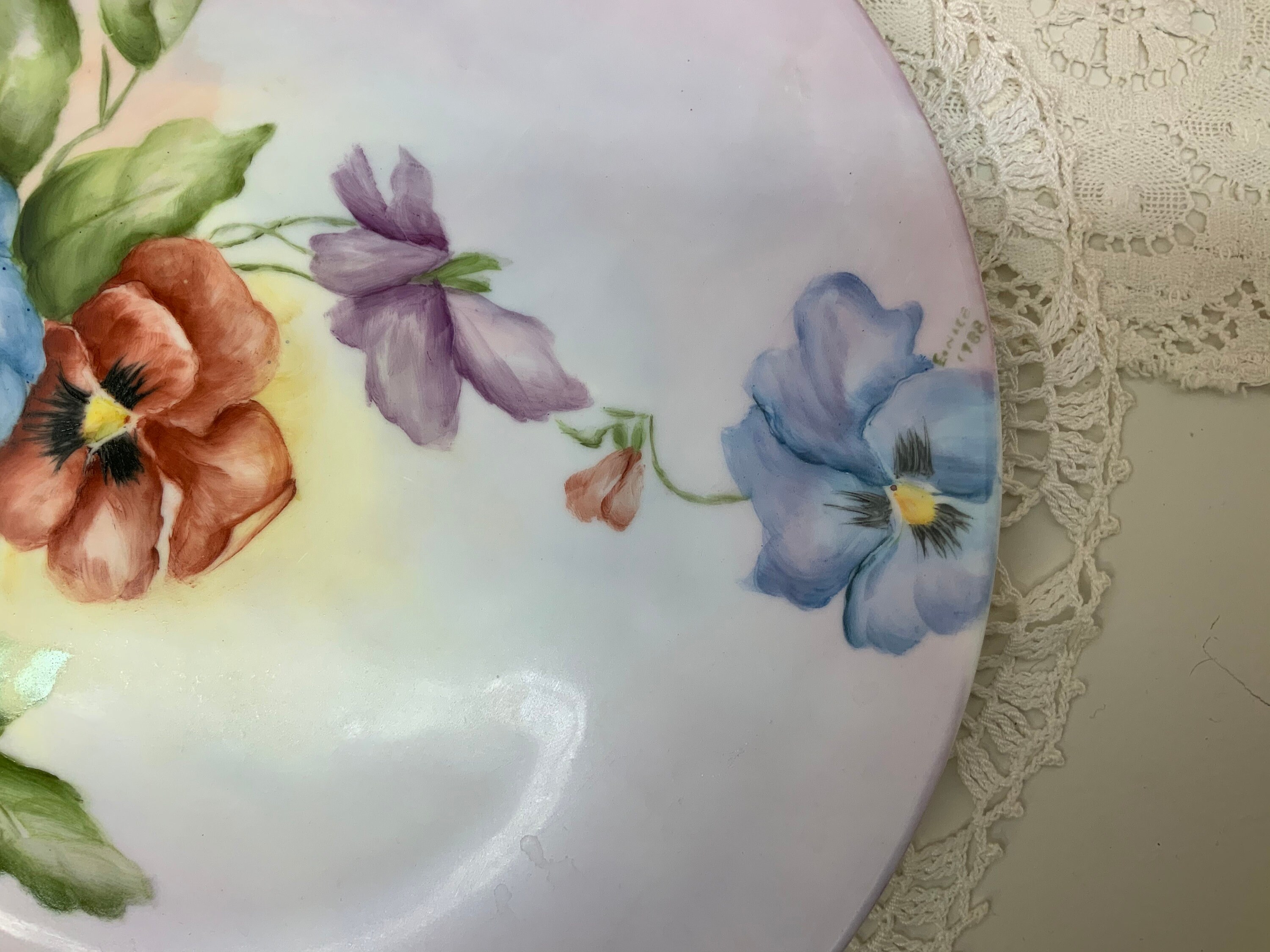 Gorgeous Artist Signed Hand Painted Pansy Plate Circa 1988. - Etsy