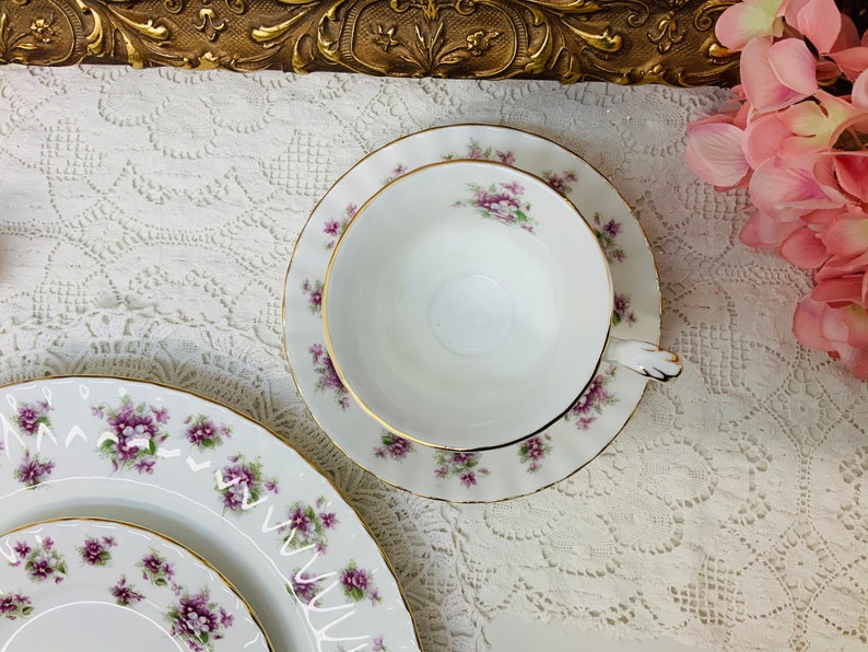 Royal Albert Sweet Violets 4 Pcs Dinner Set Circa 1966-2001. | Etsy