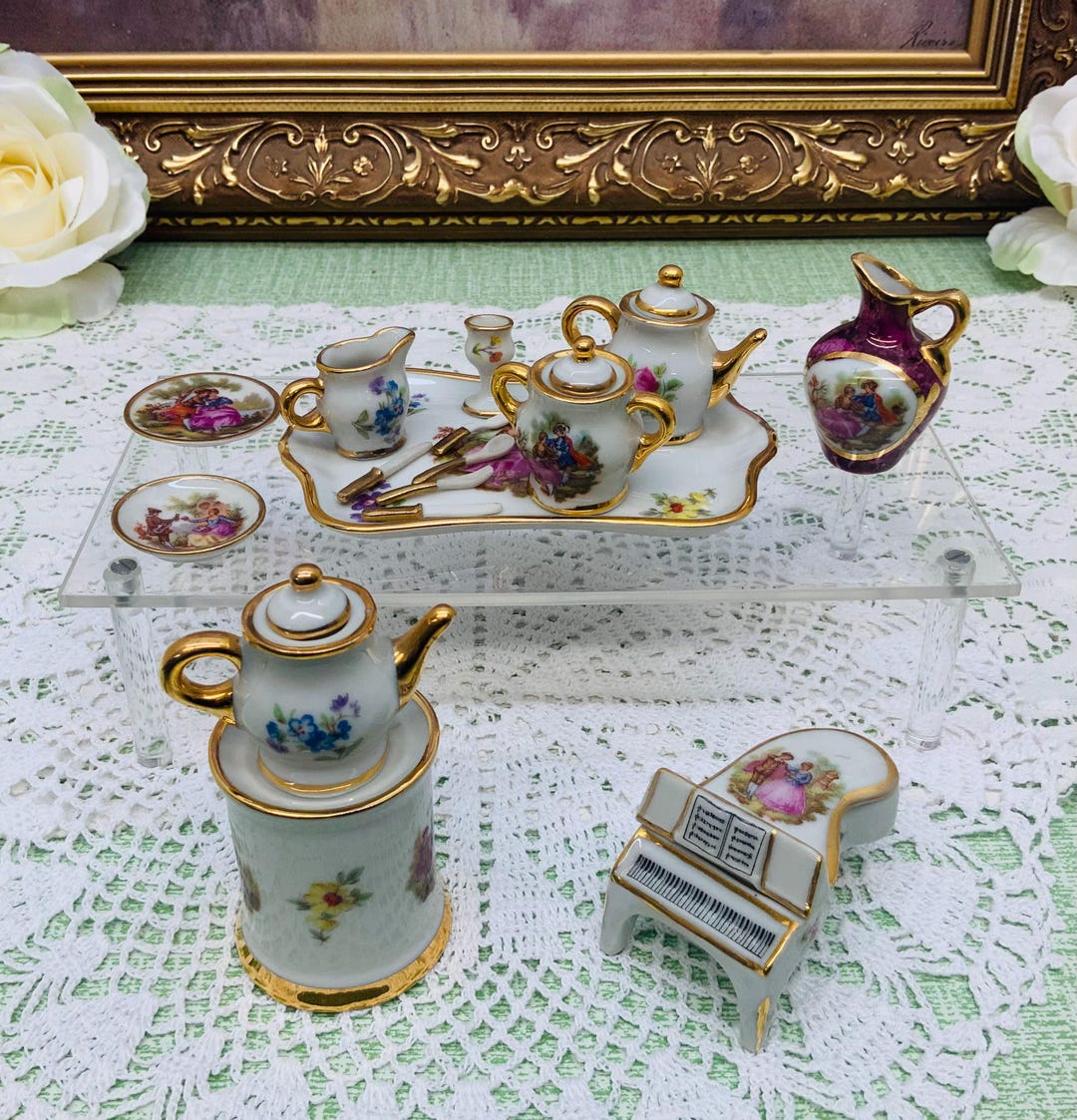 20 Pcs Set of Limoges Miniature Tea Set With Extra Pieces. - Etsy
