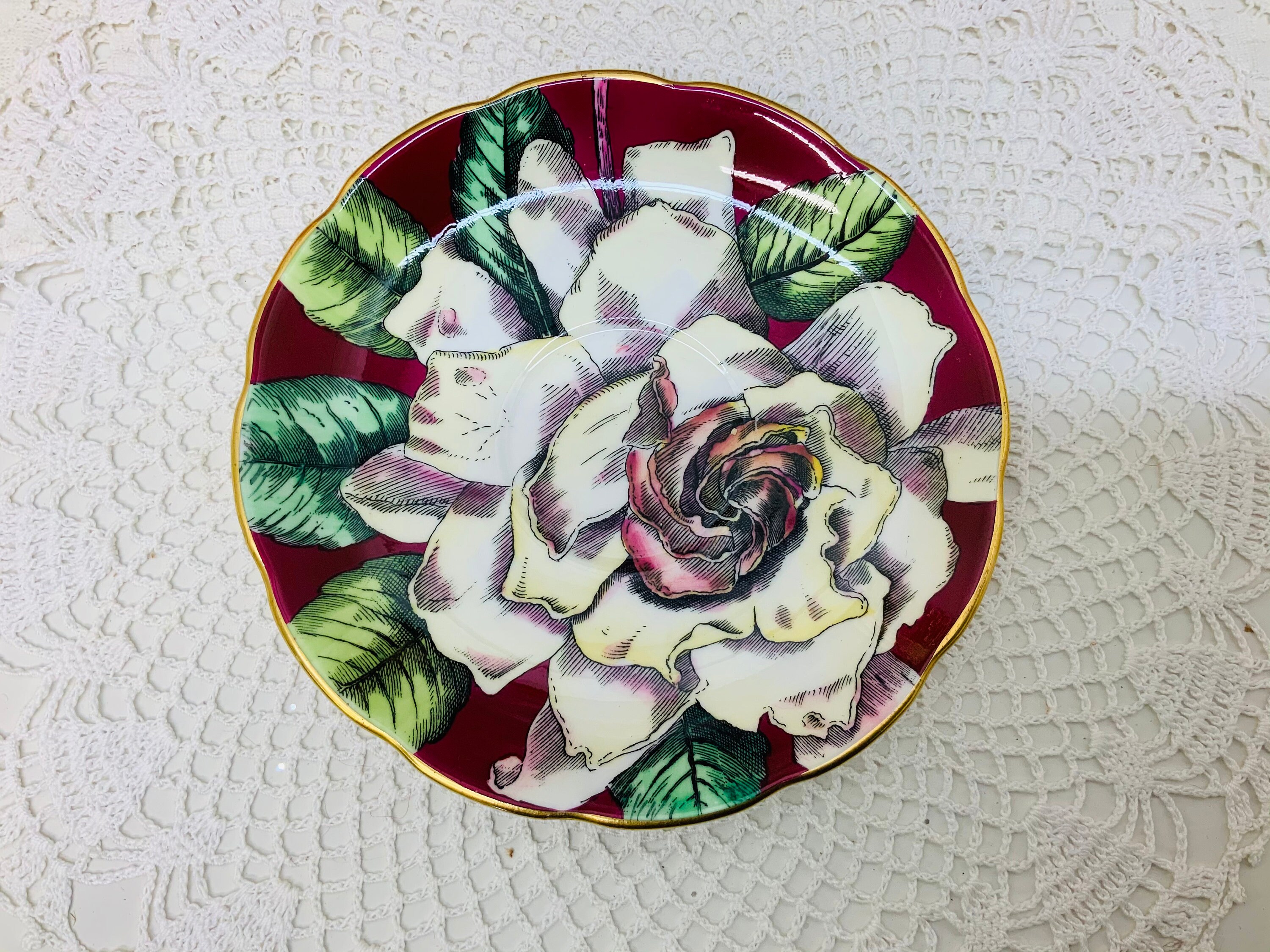 Taylor and Kent Cabbage Roses Teacup and Saucer Circa 1939. | Etsy