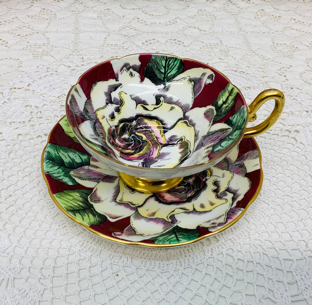 Taylor and Kent Cabbage Roses Teacup and Saucer Circa 1939+. - Etsy