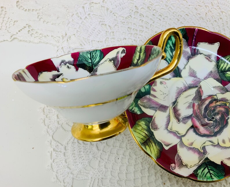 Taylor and Kent Cabbage Roses Teacup and Saucer Circa 1939. - Etsy Canada