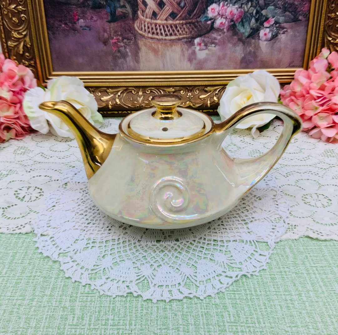 Pearl Hand Decorated Art Deco Teapot. - Etsy