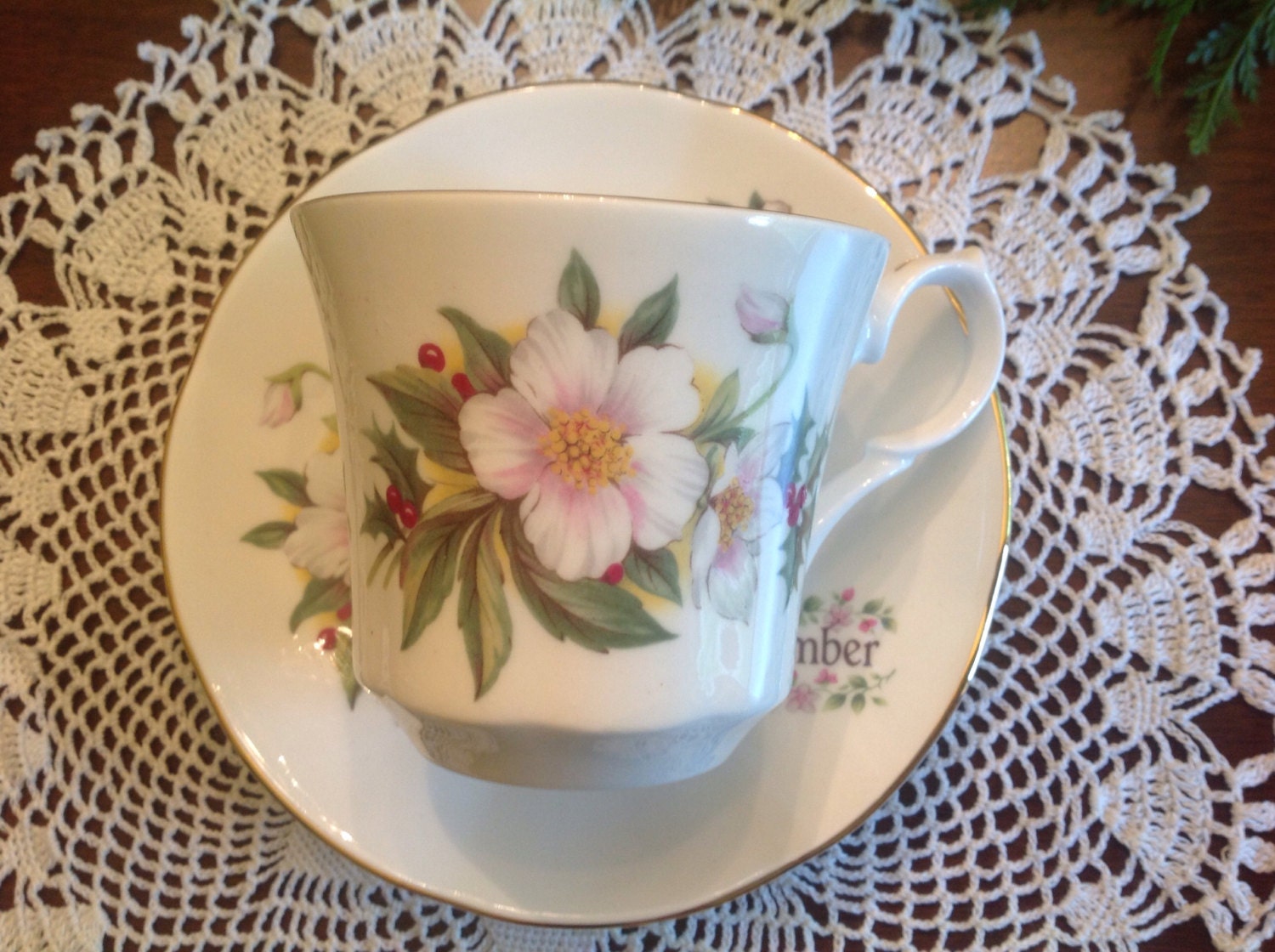 Springfield English Bone China December Teacup - Etsy Canada