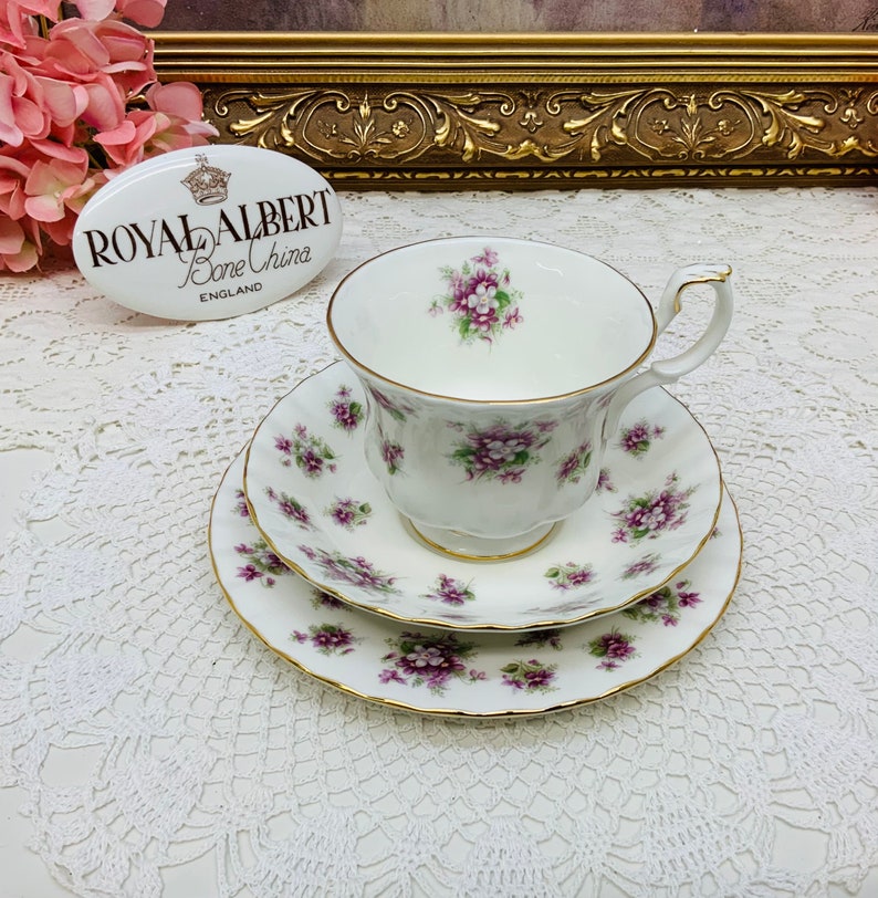Royal Albert Sweet Violets 4 Pcs Dinner Set Circa 1966-2001. | Etsy
