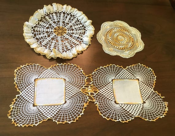 Set of Three Hand Made Doilies - Etsy