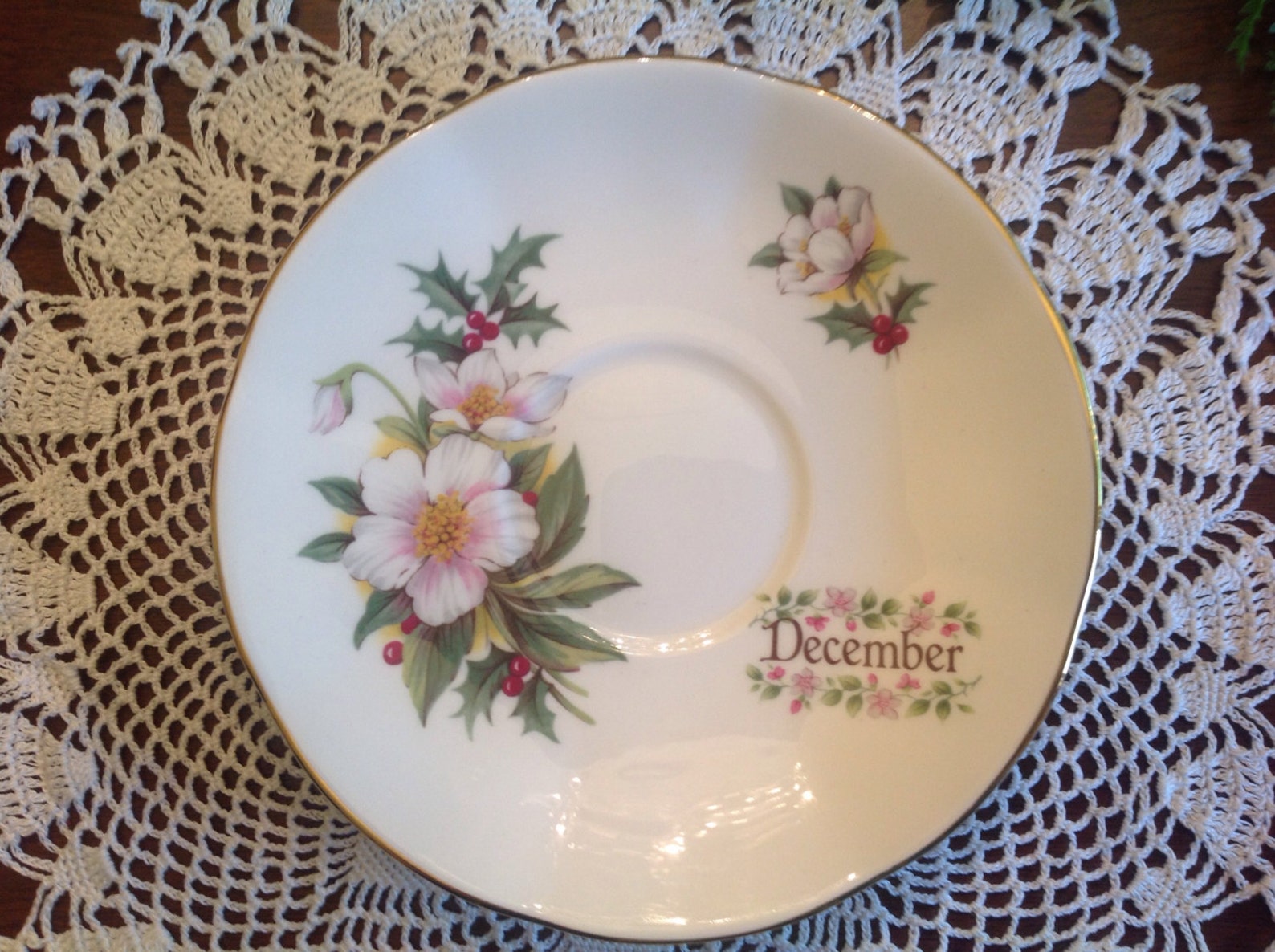 Springfield english bone china december teacup | Etsy