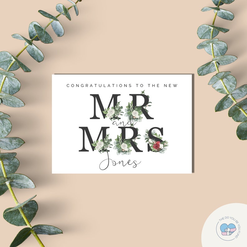 Personalised Mr and Mrs Wedding Congratulations Card Marriage, Married ...