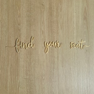 Find Your Seat Wording to Create DIY Wedding Seating Chart - Etsy UK