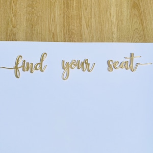 Find Your Seat Wording to Create DIY Wedding Seating Chart - Etsy UK