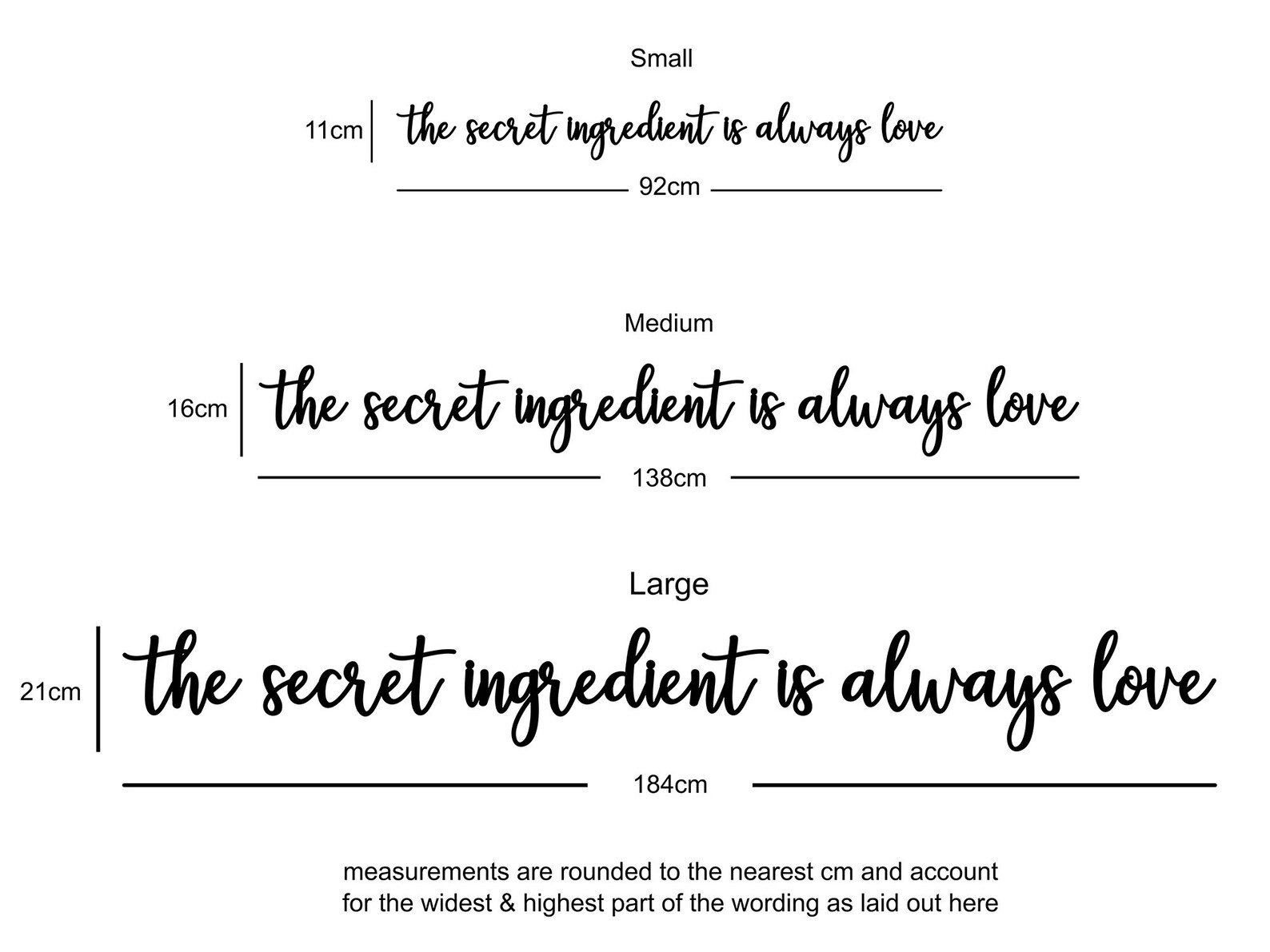 The Secret Ingredient is Always Love Wall Quote Wooden Wording - Etsy UK