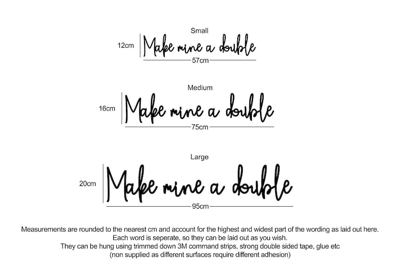 Make Mine a Double Wooden Words Wall Art Sign, Bar Quote - Etsy UK