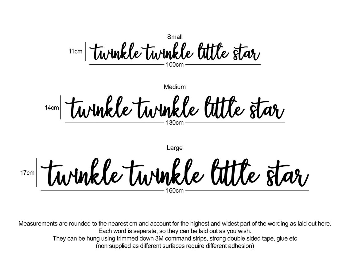 Twinkle Twinkle Little Star Wooden Words Wall Art - Etsy UK