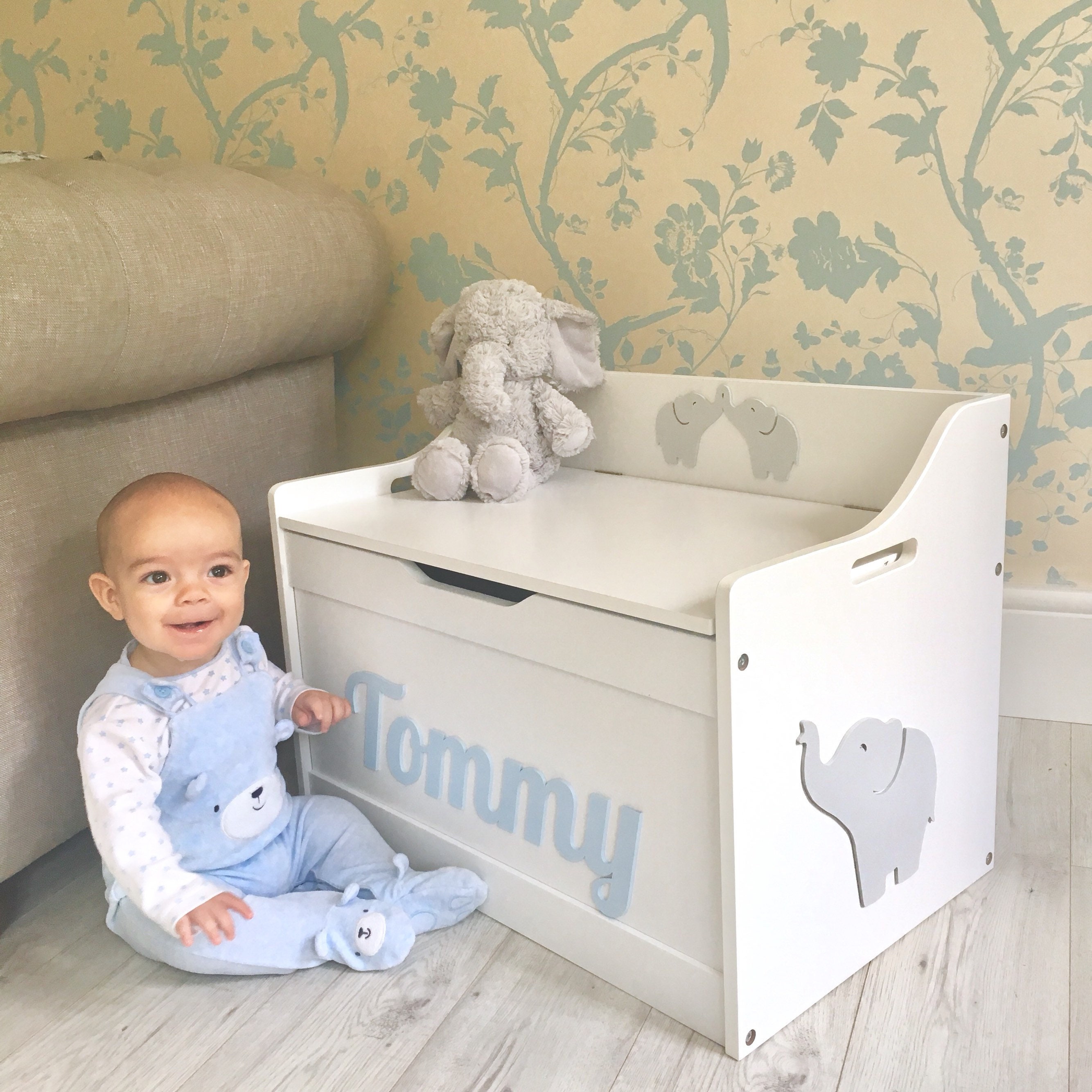 Personalised Childs Wooden Toy Box Name & Shapes BOX NOT | Etsy UK