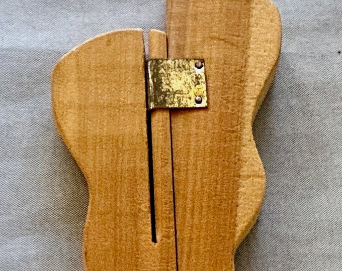 Vintage Wood Shuttle - Punch Sliding Needle - Weaving Rug Hooking Tool ...