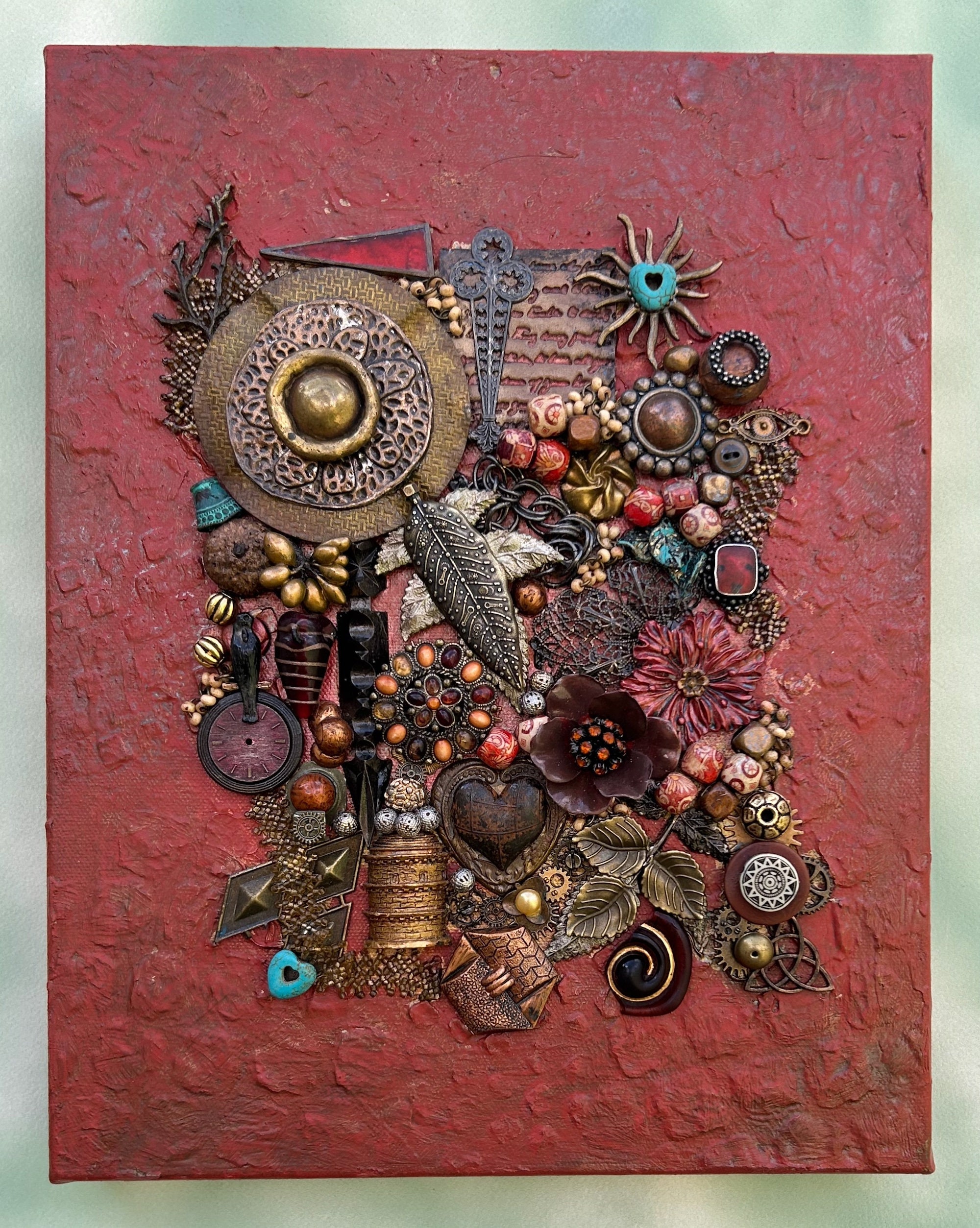 Found Objects Art – Assemblage Wall Art - 3D Mixed Media - 3D Wall Art - Steampunk Wall Art ...