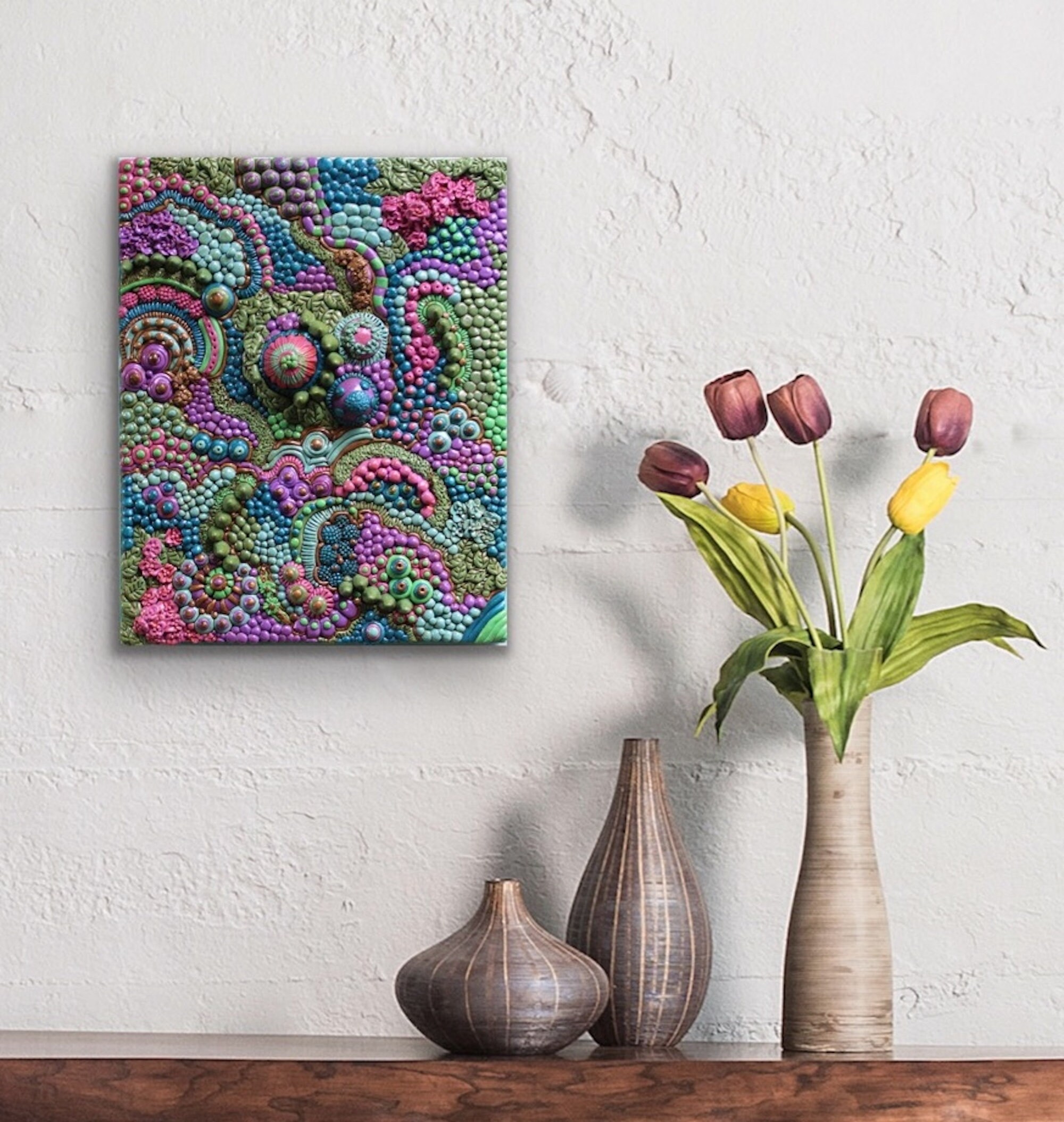 Polymer Clay Art 3D Clay Wall Art Clay on Wood Polymer Clay Decor Clay ...