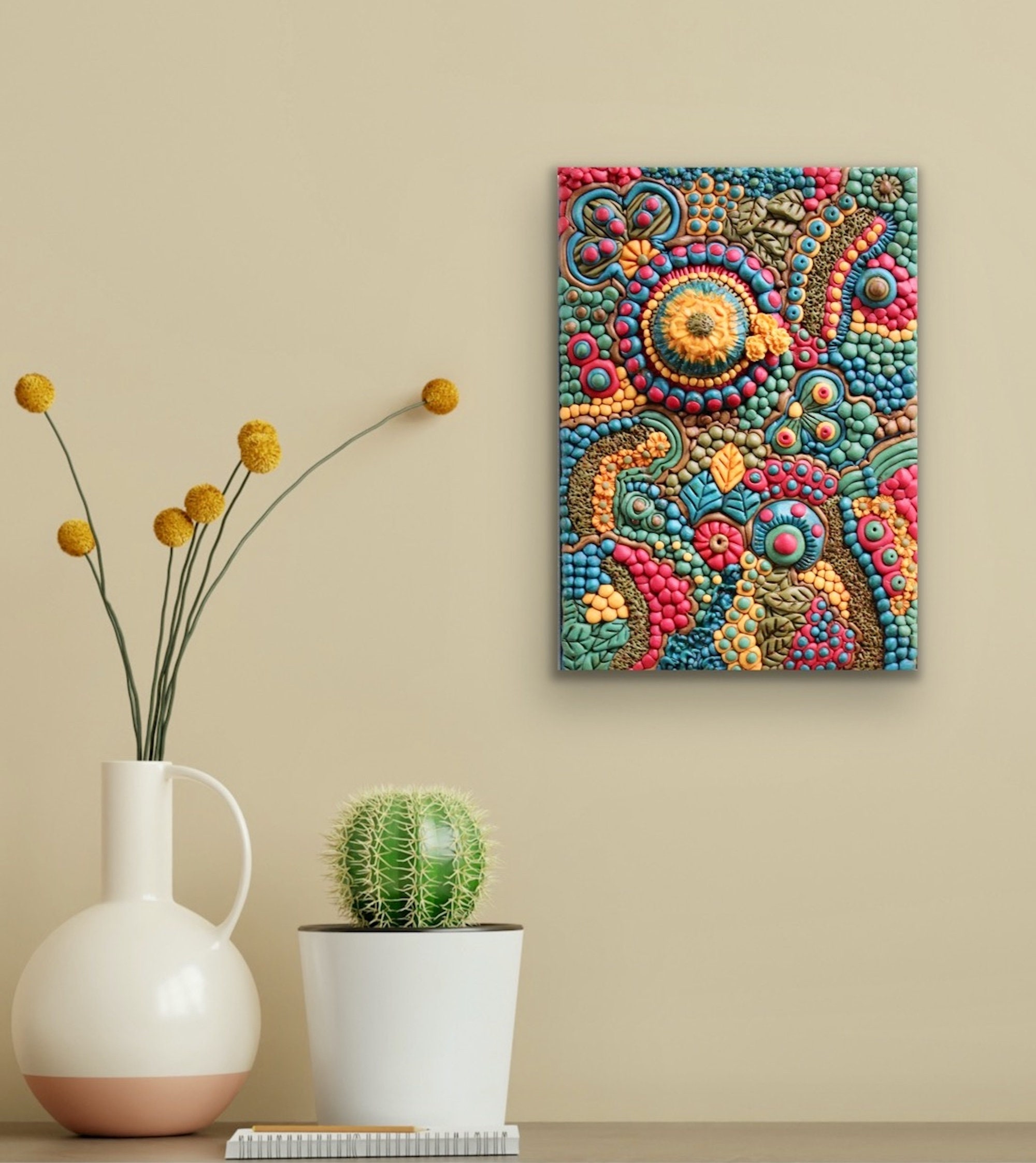 Clay Wall Hanging Polymer Clay Wall Art 3D Clay Wall Art Clay Decor ...