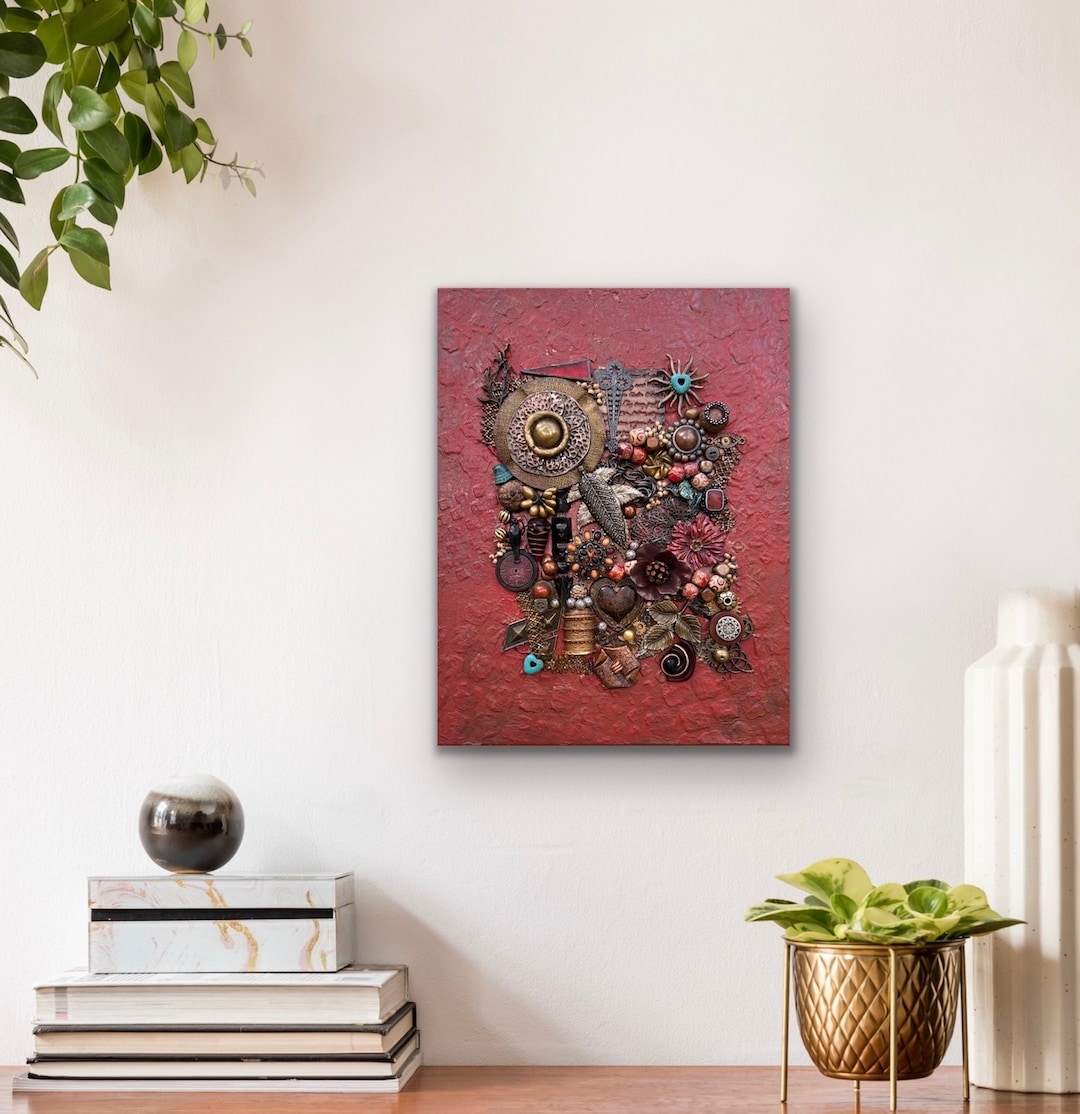 Found Objects Art – Assemblage Wall Art - 3D Mixed Media - 3D Wall Art ...