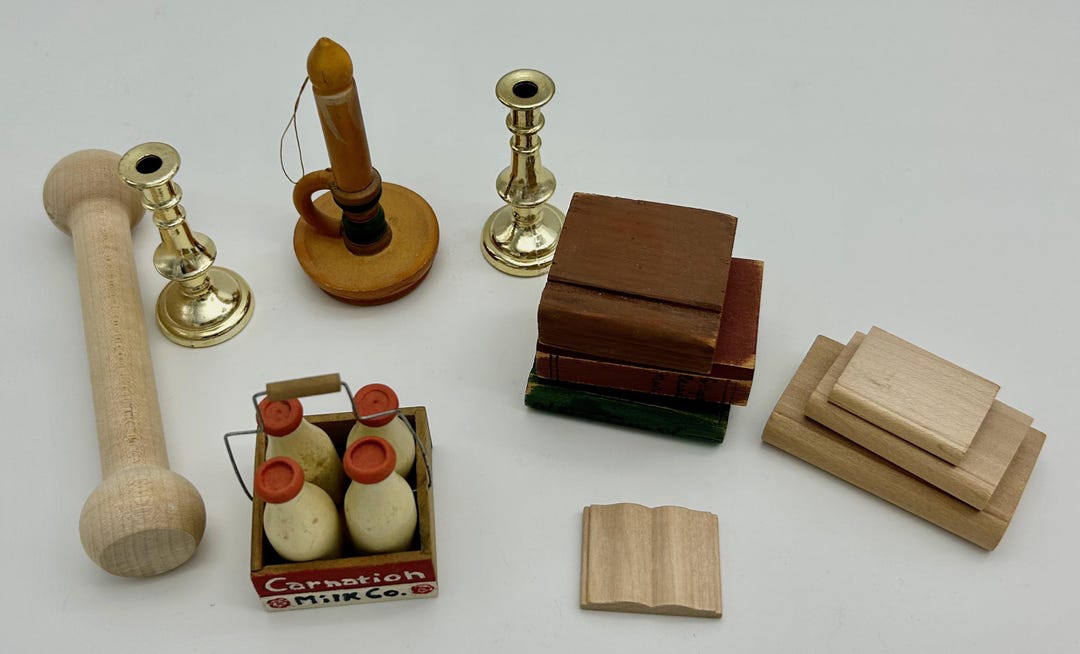 Found Objects Lot - Vintage Found Objects - Wooden Books - Small ...
