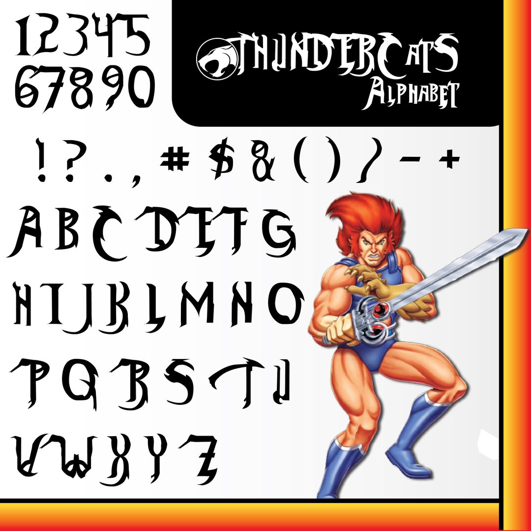 Thundercats Font Alphabet Letters / SVG / PNG / EPS / Printable Digital ...