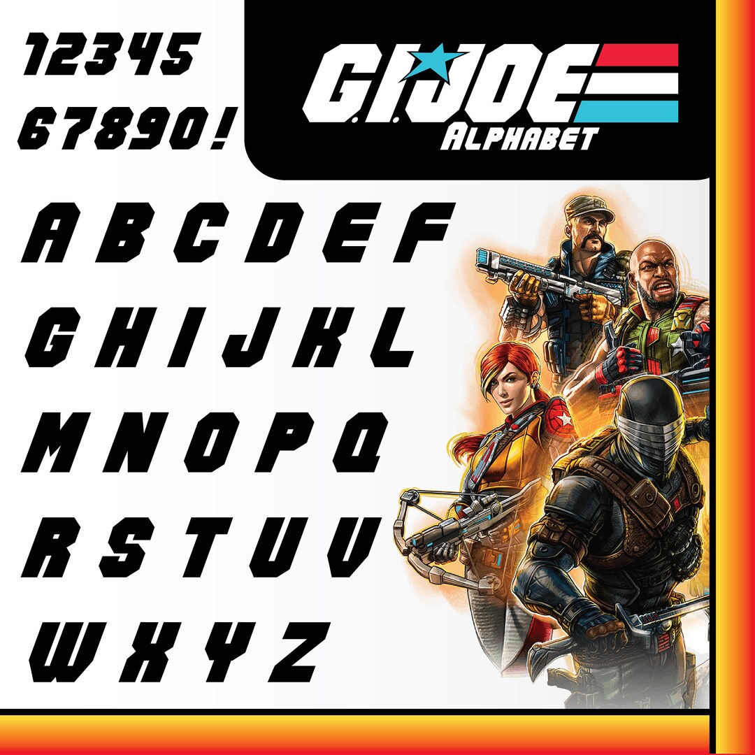 G.I. JOE Font Alphabet Letters Svg Png Jpg Printable Digital Files ...