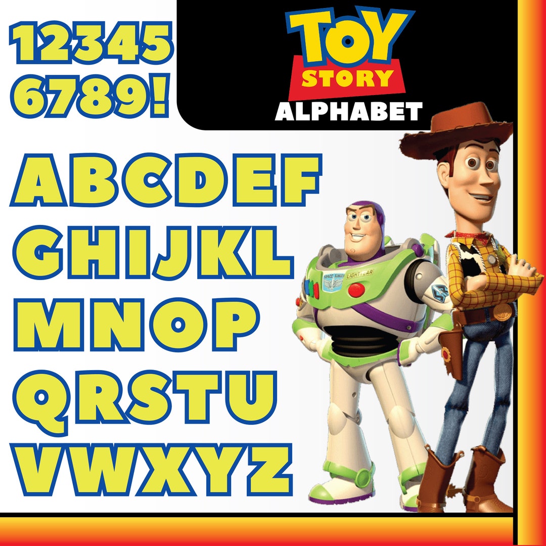 Toy Story Font Alphabet Letters Svg Png Jpg Ttf Printable Digital Files ...