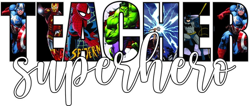 Teacher Superhero - PNG - Digital Download - Etsy