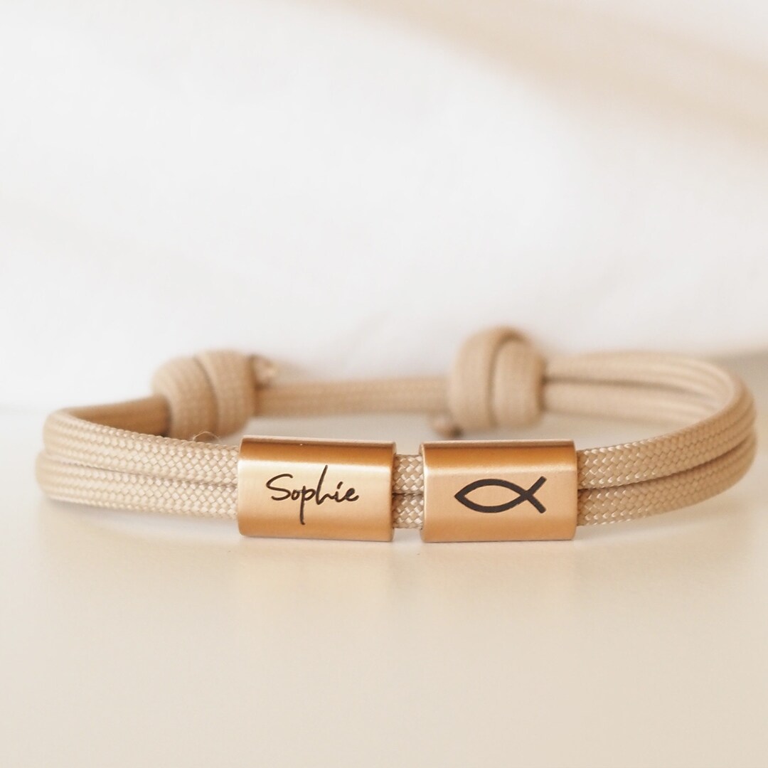 Engraved Bracelet Communion With Name Engraved From Sailing Rope ...