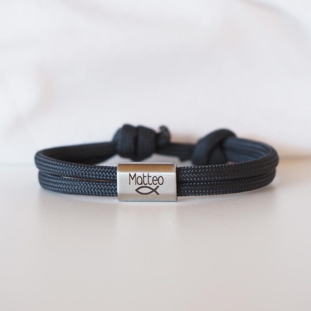 Personalized Communion Bracelet With Engraved Fish Design Made From ...