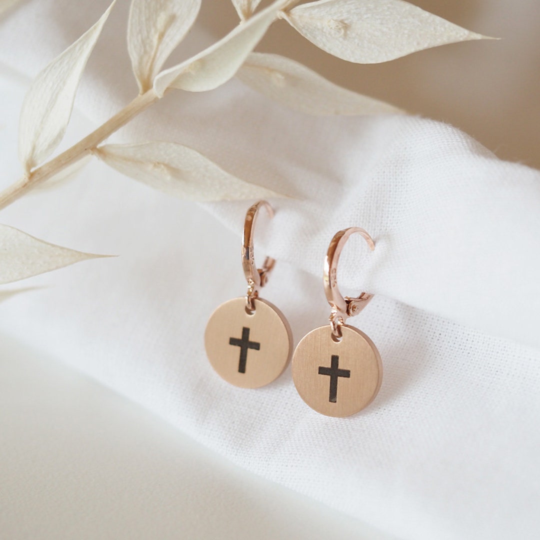 Earrings Gift Communion Confirmation Cross Christian Symbol - Etsy