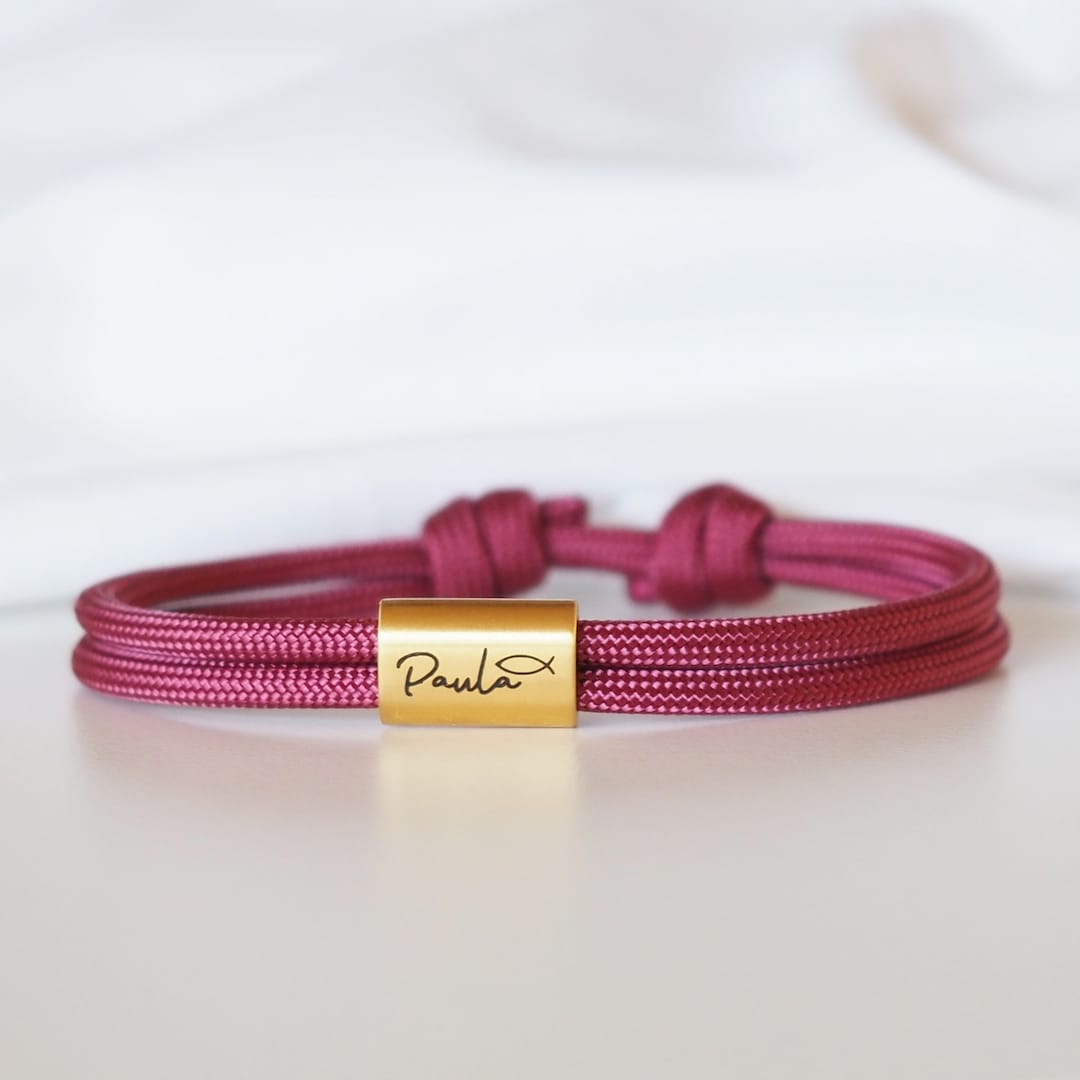 Personalized Bracelet With Name Engraved From Sailing Rope Communion ...