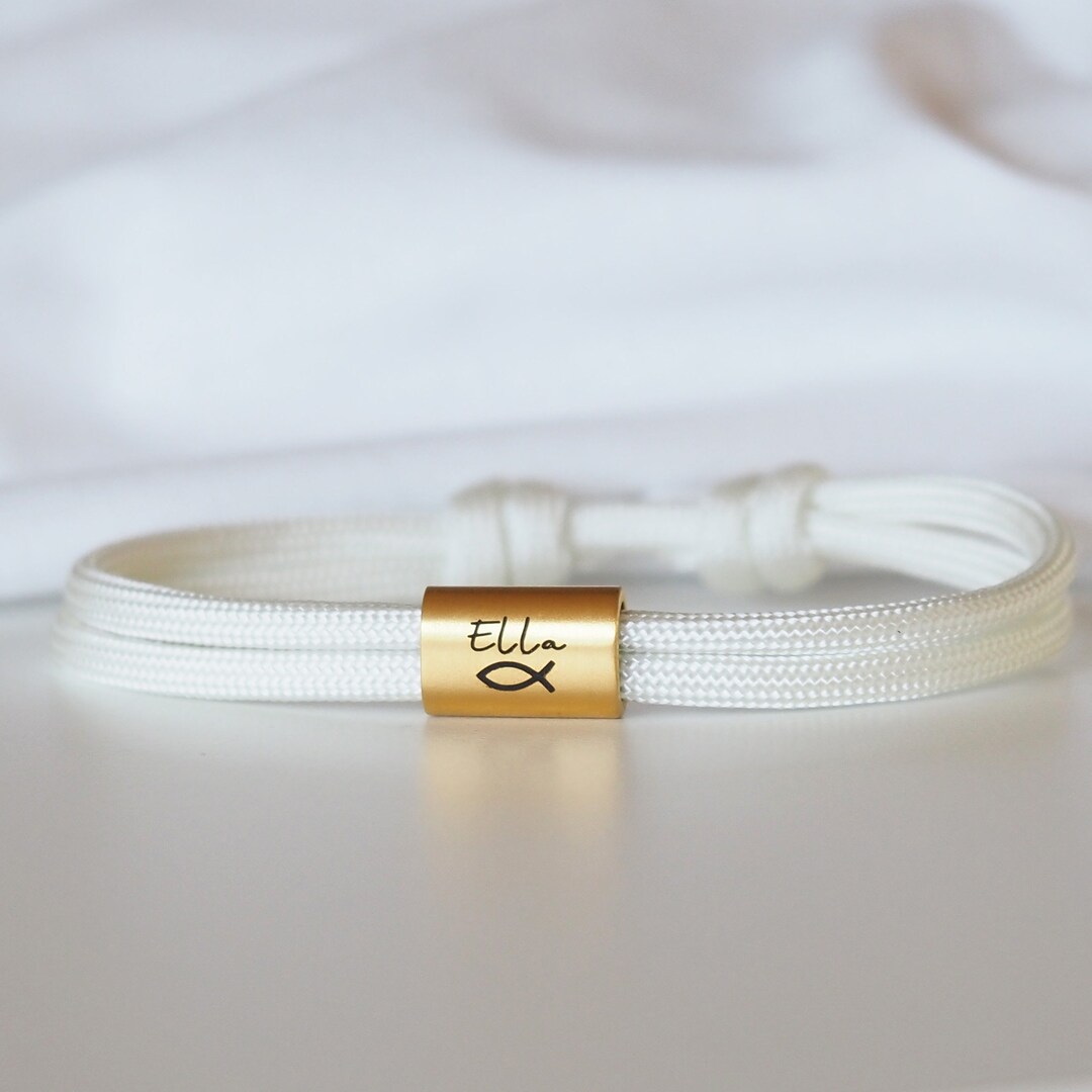 Personalized Bracelet With Name Engraved From Sailing Rope Communion ...