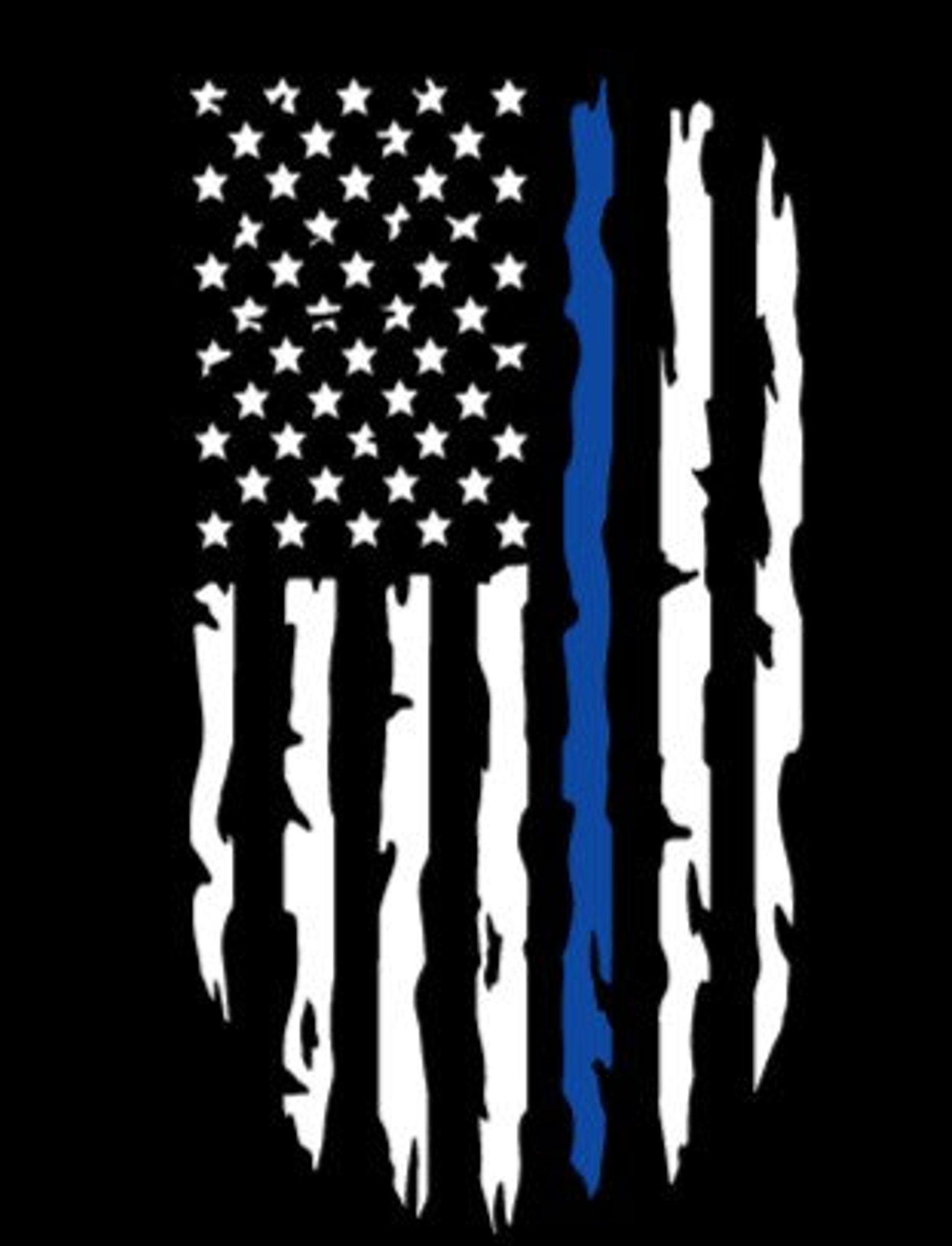 Flag Decal Distressed Flag Thin Blue Line Flag Decal - Etsy