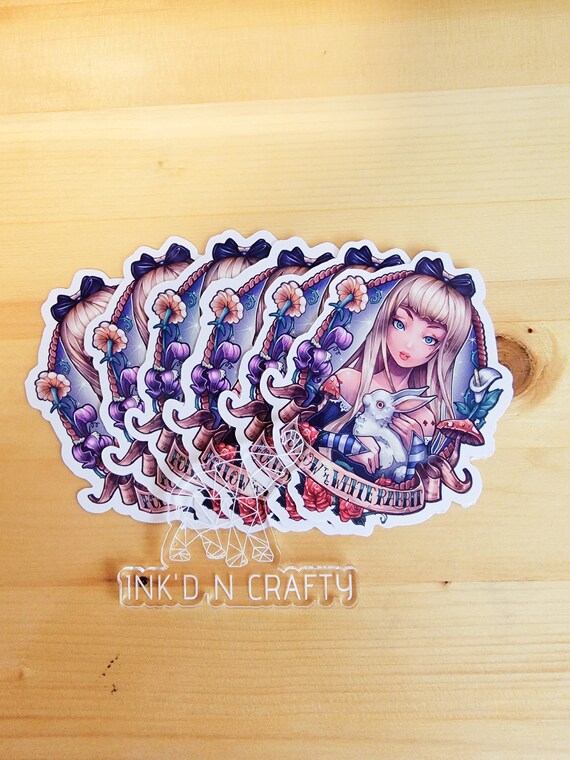 Pinup Sticker Alice Pinup Style Sticker Wonderland Sticker - Etsy