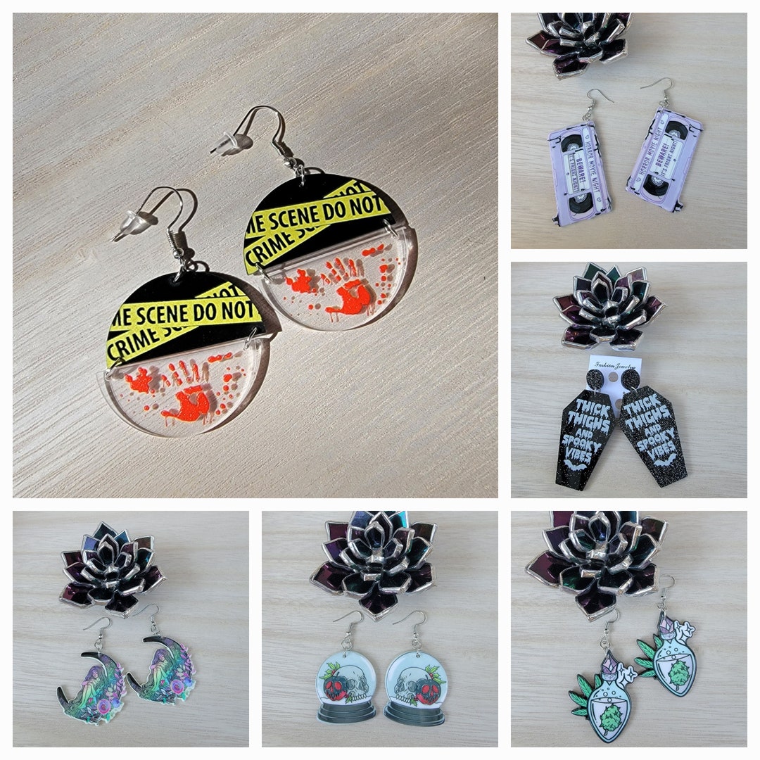 Crime Scene, Spooky Vibes,alien Halloween Earrings | Horror Lover ...