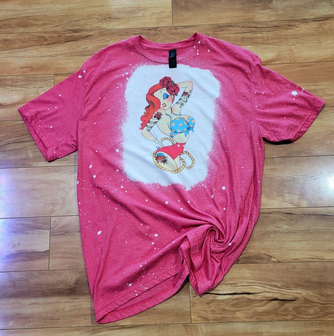 Jessica Rabbit Pinup Shirt | Pinup Girl Bleached Shirt | Soft Vintage ...
