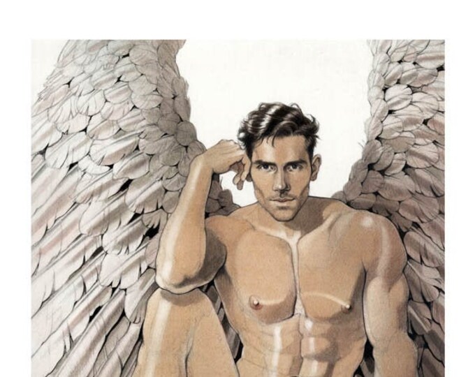 Cupid Male Nude Valentine Heart Cupid Graphic Gay Man Etsy Uk